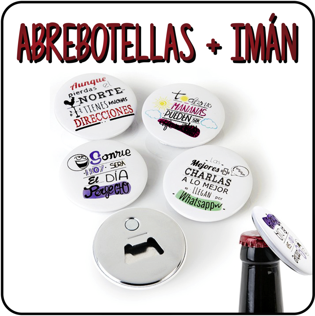 Imanes nevera + abrebotellas personalizados – Vinilosymas.es